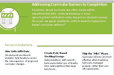 Addressing Curricular Barriers to Completion 1 Decisions about