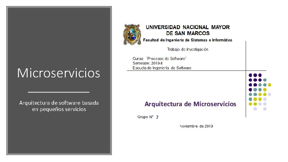Microservicios Arquitectura de software basada en pequeos servicios