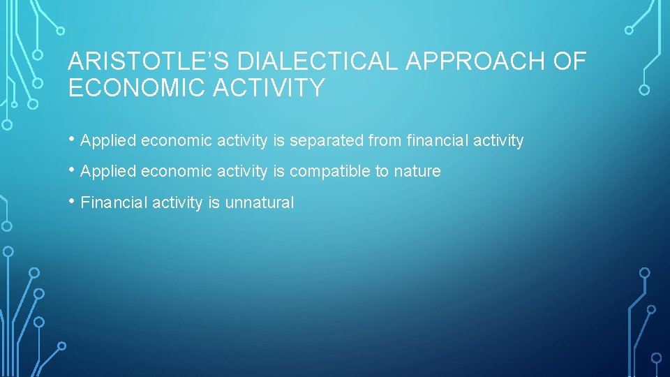 ARISTOTLE ON MONEY AND BRIEFLY ON CRISIS CATHERINE