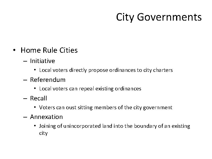 Chapter 12 Local Government 1 Learning Objectives 12