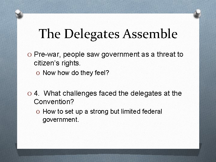 Creating the Constitution Chapter 8 Section 2 Bell