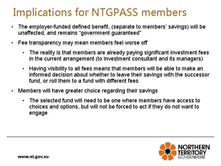 NTGPASS Management and Administration Reforms How NTGPASS works