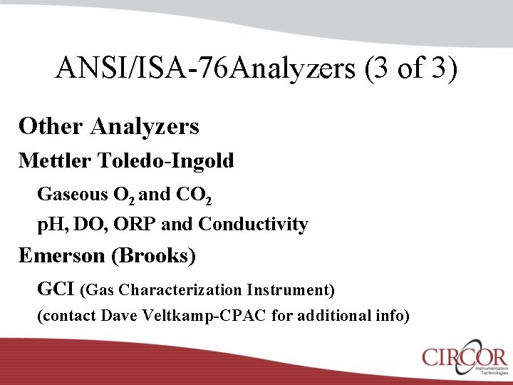 Modular Sample Conditioning CIRCOR Tech Thirdparty Component Development