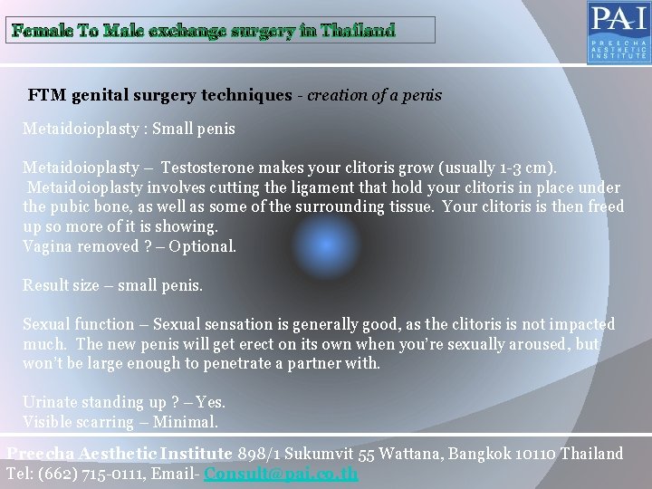 Female To Male Change Surgery in Thailand Change