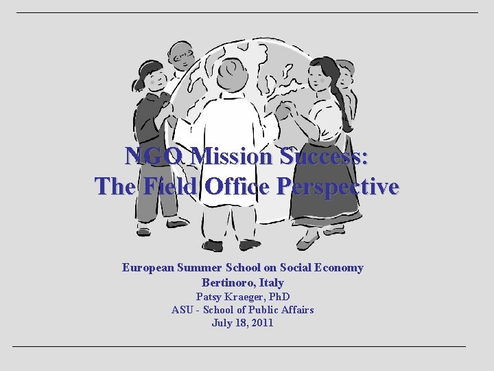 NGO Mission Success The Field Office Perspective European