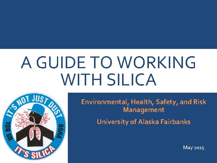 A GUIDE TO WORKING WITH SILICA Environmental Health
