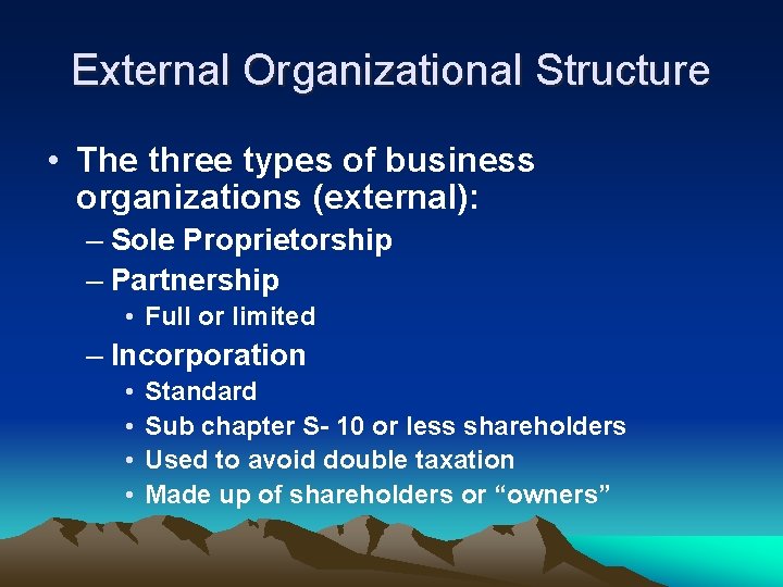 Chapter 6 AST 205 Organizational Structure What Well