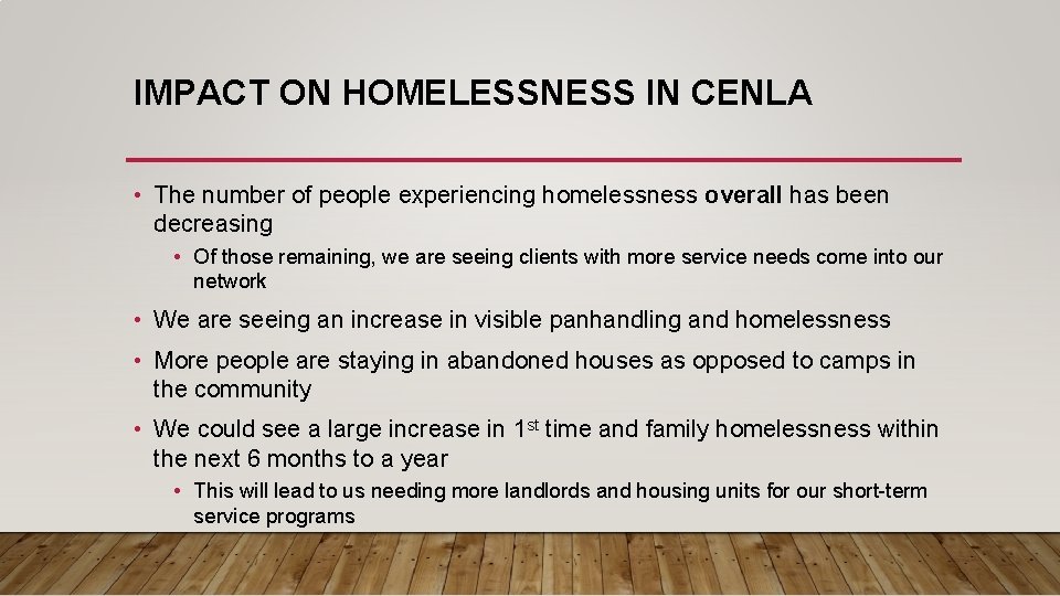 2020 AND ITS IMPACT ON HOMELESSNESS OVERVIEW Homelessness