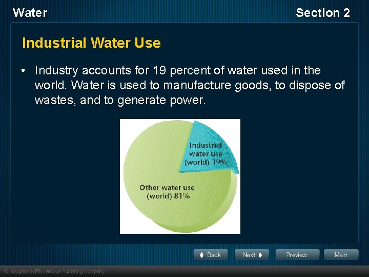 Water Section 2 Objectives Identify patterns of global