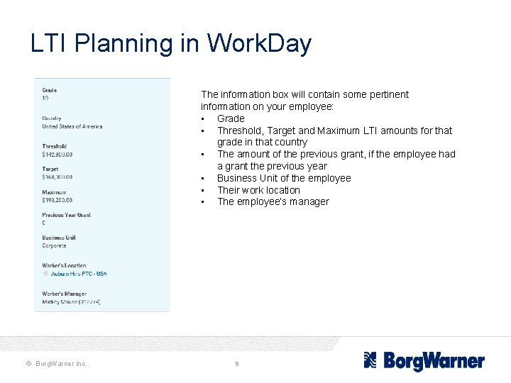 LTI Planning in Work Day Planner Training December