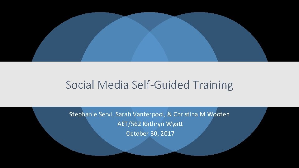 Social Media SelfGuided Training Stephanie Servi Sarah Vanterpool