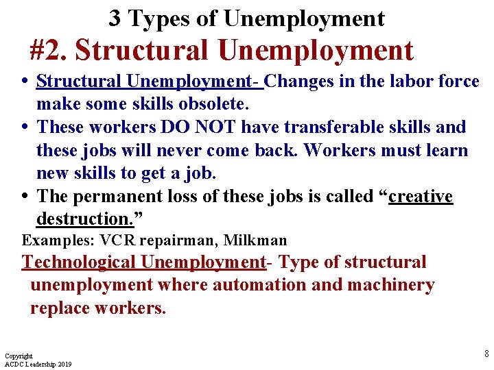 Unit 2 Economic Indicators and the Business Cycle