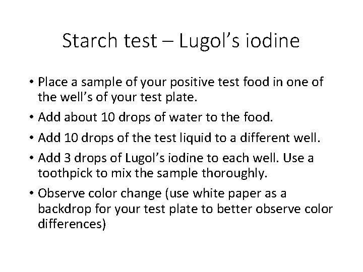 Lipid Test Brown Paper Place one drop of