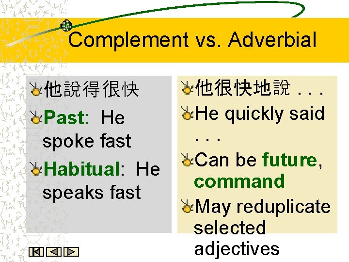 Lesson 23 Pattern 1 Adverbials Pattern 2 Imminent