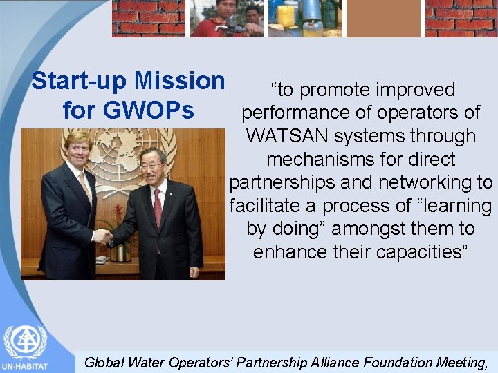Global Water Operators Partnership Alliance An Overview Update