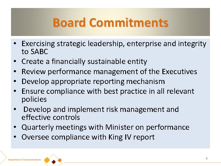 Briefing on the Shareholder Compact of the SABC