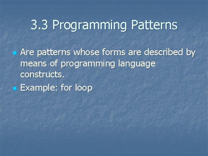 Understanding and using patterns in software development EEL