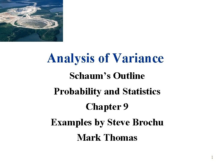 Analysis of Variance Schaums Outline Probability and Statistics