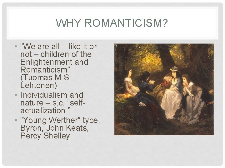 Romanticism nature the individual and the sublime Literature