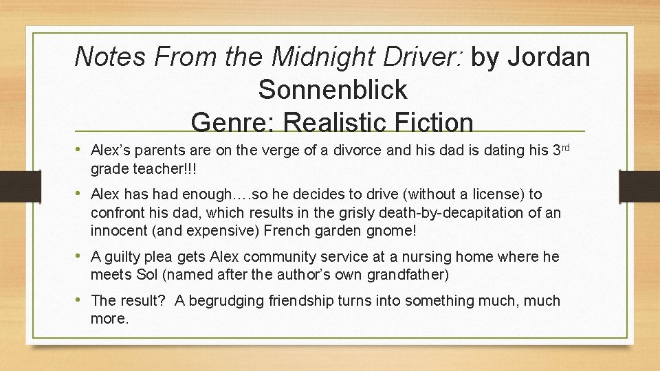 th 6 Grade Book Talks Favorite Authors October