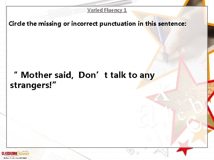 Year 4 Spring Block 2 Speech WALT Punctuate