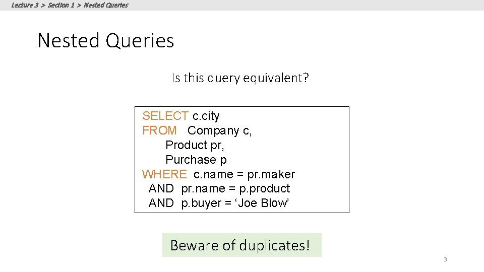 Lectures 5 Introduction to SQL 4 Lecture and