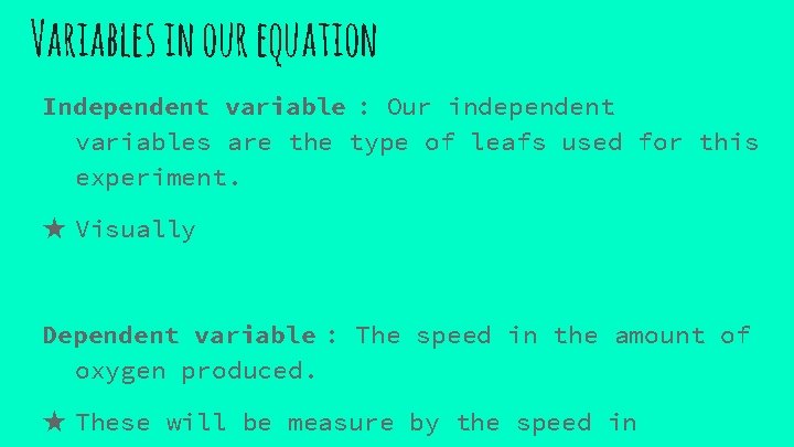 Photosynthesis lab design Does photosynthesis occur faster in