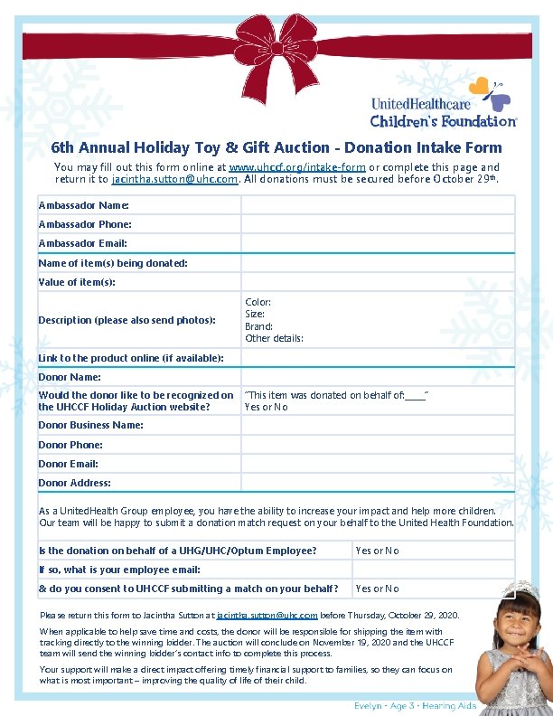 Hi UHCCF Ambassadors UHCCF is proud to host