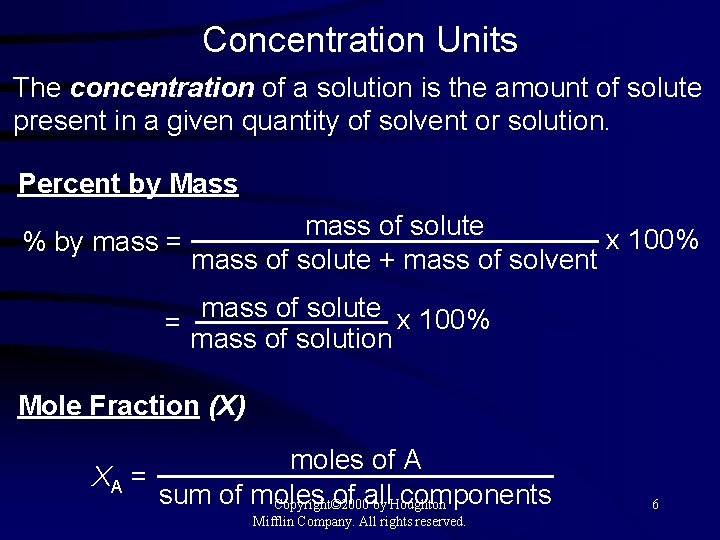 Properties of Solutions Chapter 11 Copyright 2000 by