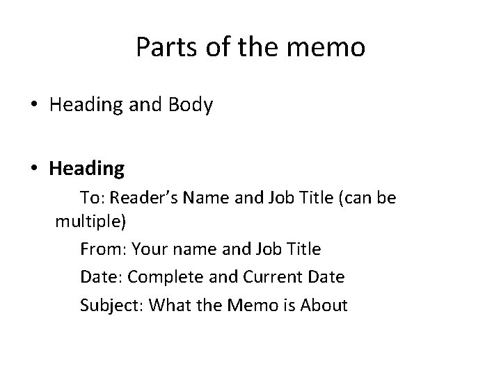 The Memo Markel Ch 14 Students will be