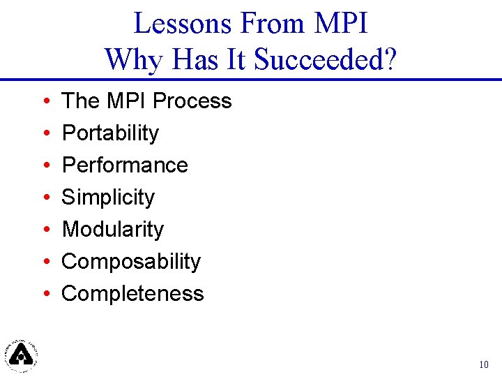 Portable MPI and Related Parallel Development Tools Rusty