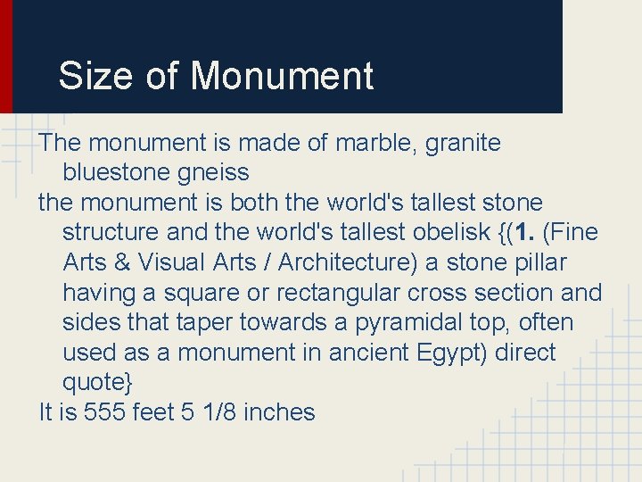 The Washington Monument By Nicholas Andrews Period D