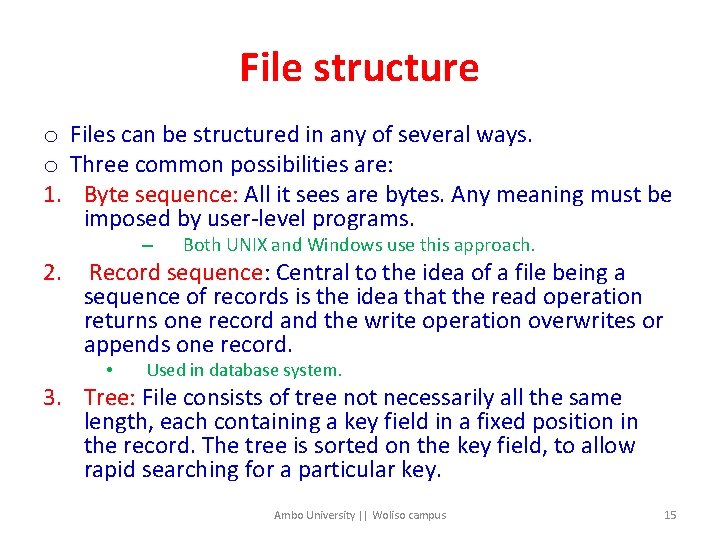 Chapter 5 File system Ambo University Woliso campus