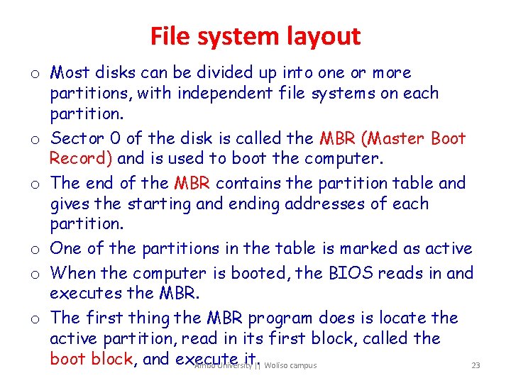 Chapter 5 File system Ambo University Woliso campus