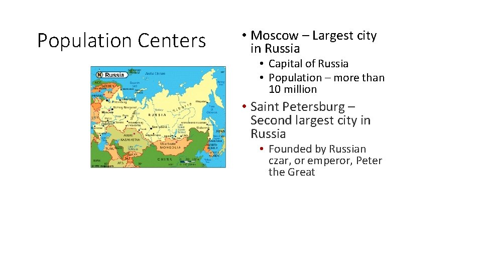 Russia Population and Culture Population about 140 Russias