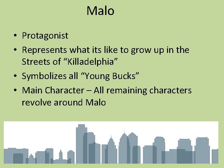 Important Characters Buck Main Characters in Buck Malo