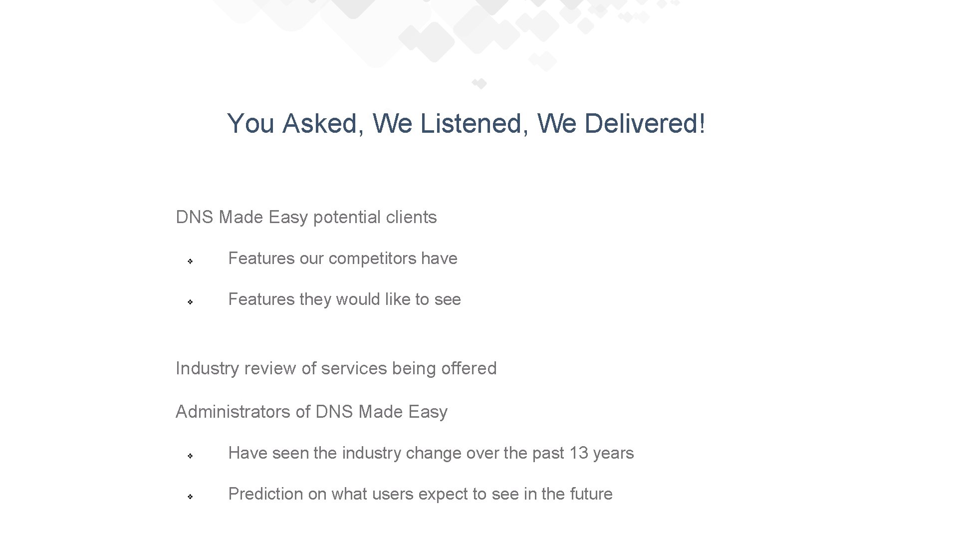 WELCOME TO CONSTELLIX DNS 101 A Revolutionary Traffic