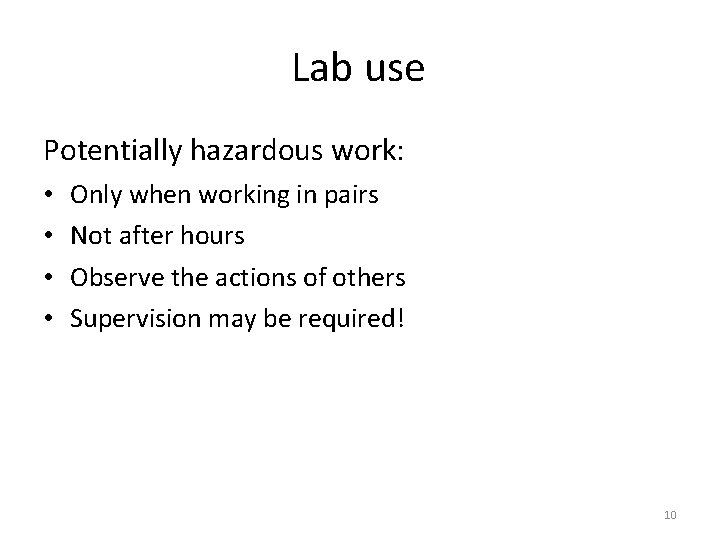 Safety Procedures For Lab EEG 50 REV Team