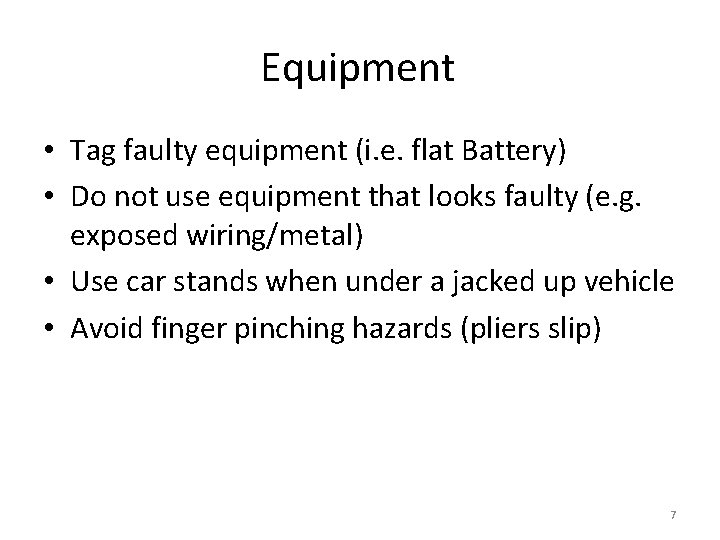 Safety Procedures For Lab EEG 50 REV Team