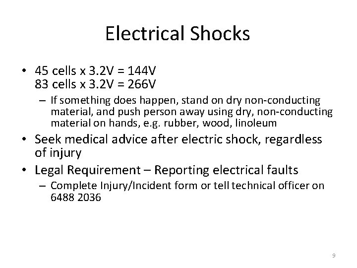 Safety Procedures For Lab EEG 50 REV Team
