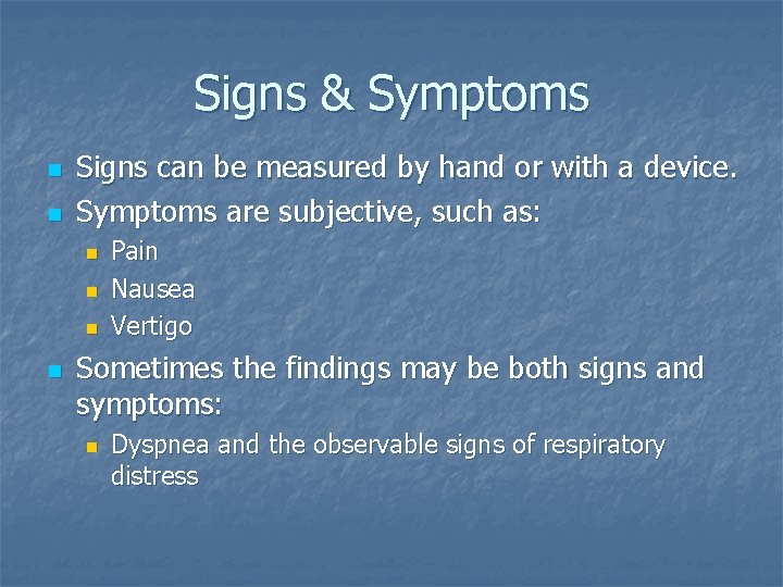 Principles of Patient Assessment in EMS Baseline Vital