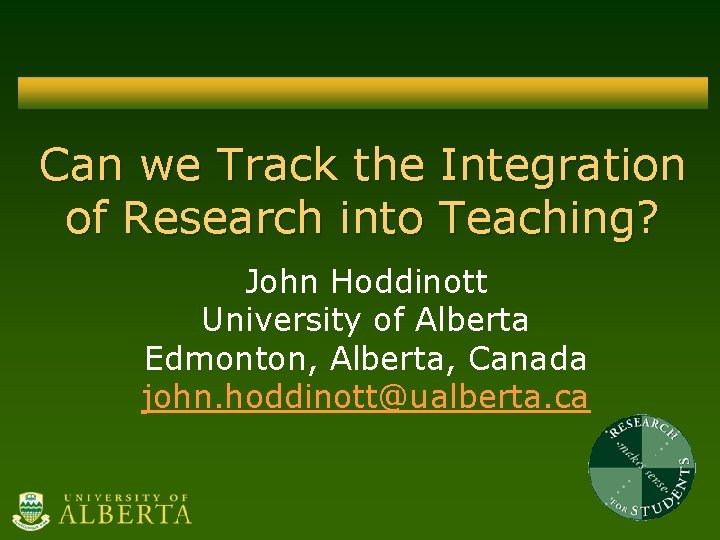 Can we Track the Integration of Research into