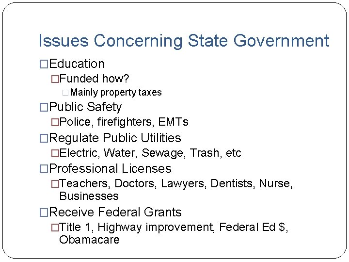 AZ State Government Basics of Structure Focus on