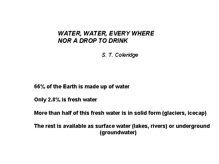 WATER EVERY WHERE NOR A DROP TO DRINK