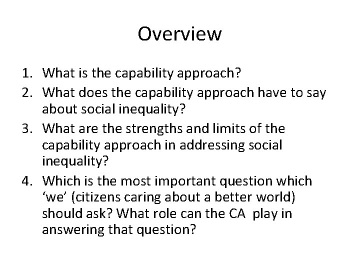 The contribution of the capability approach in the