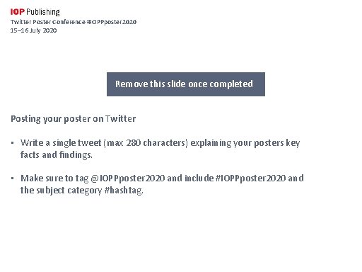 Twitter Poster Conference IOPPposter 2020 15 16 July