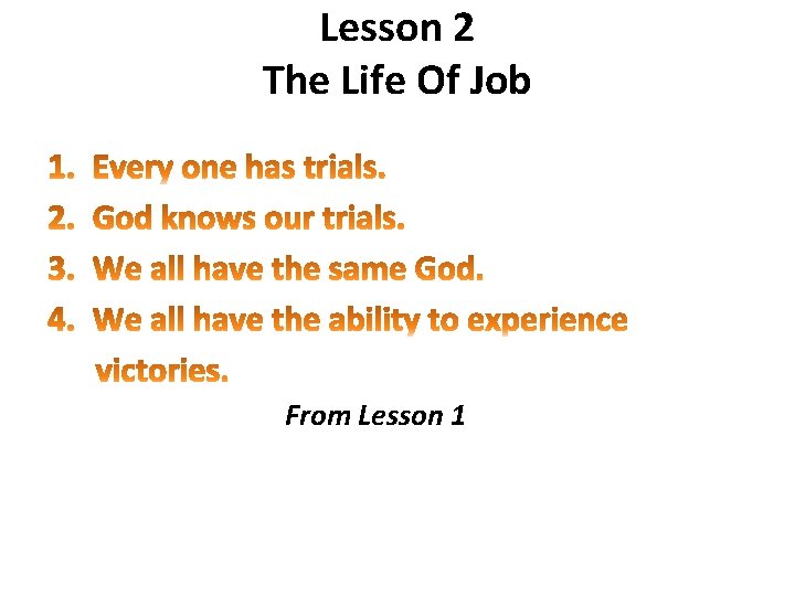 Wednesday Night Bible Class Dan Fuller Lesson 2