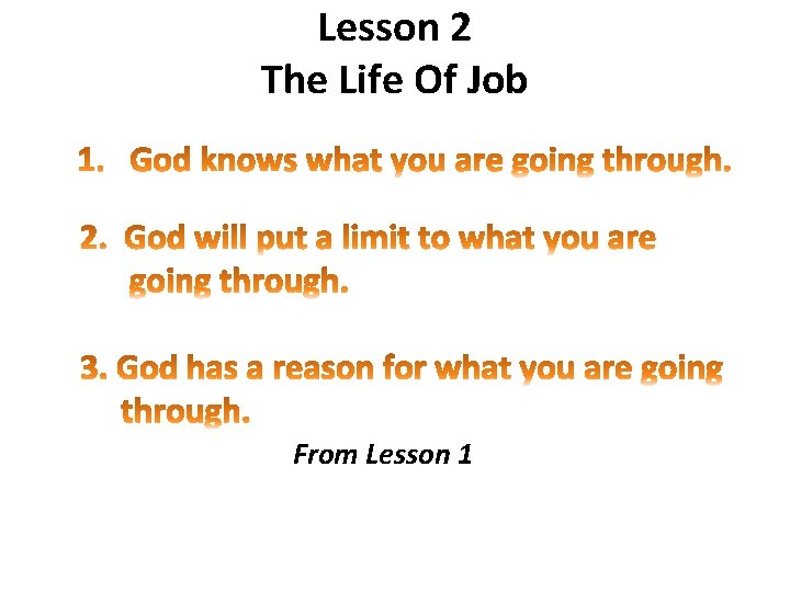 Wednesday Night Bible Class Dan Fuller Lesson 2