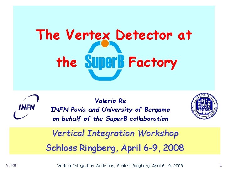 The Vertex Detector at the Factory Valerio Re
