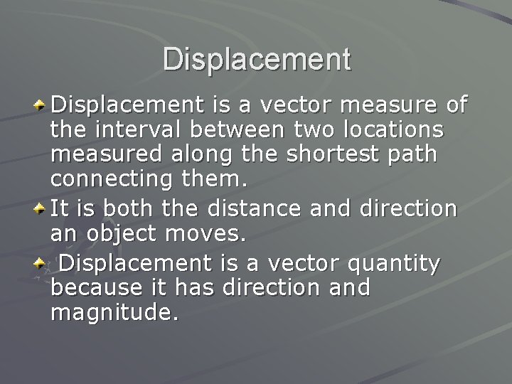 Speed Velocity Displacement Distance By Tammy Hsu and
